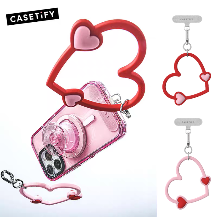 CASETiFY Red Heart Phone Charm - Universal Phone Chain Phone Case ...