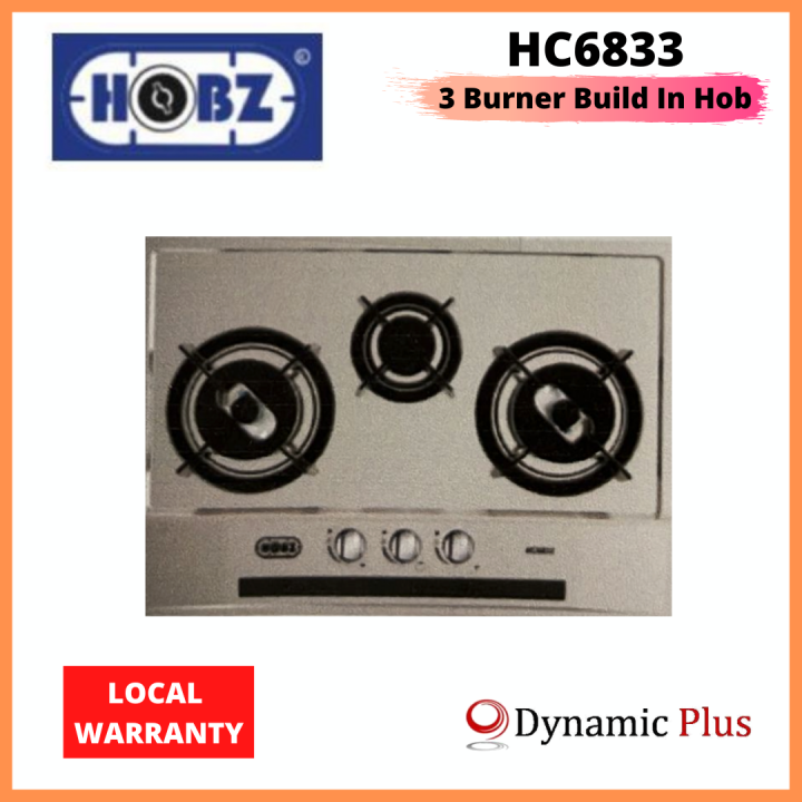 HOBZ HC6833 3 Burner Stainless Steel Build In Hob | Lazada Singapore