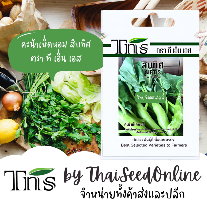 TNS(ทีเอ็นเอส) TNS เมล็ดพันธุ์แบบซองเล็ก คะน้าเห็ดหอม สิบทิศ ปริมาณ 7 ...