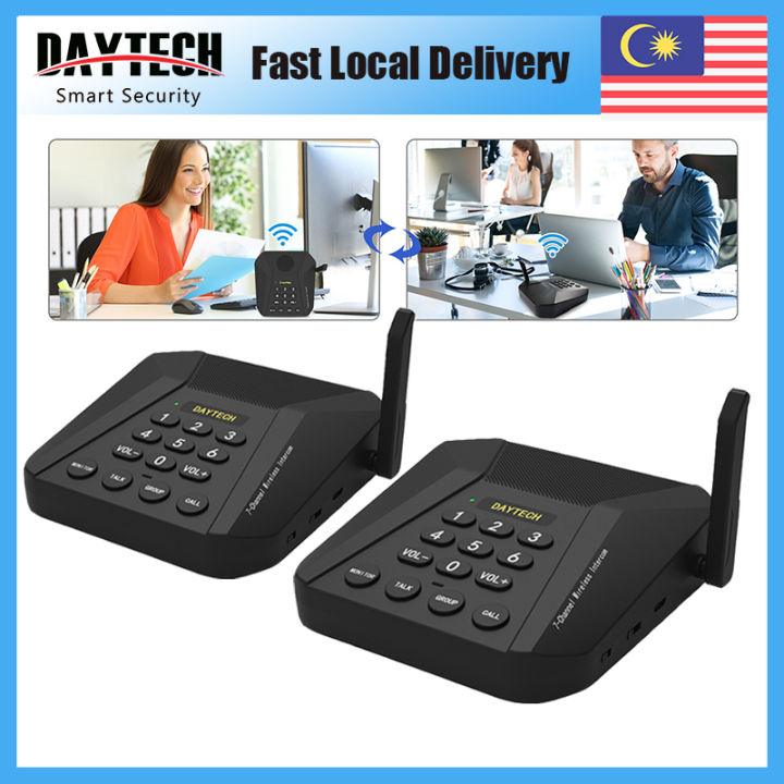 DAYTECH Home Intercom Wireless Intercom for House/Office/Hotel 21 Channel 1500 Meters Long Range ...