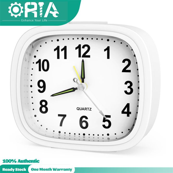 ORIA Silent Alarm Clocks Analog Bedside Non Ticking Table Clocks ...