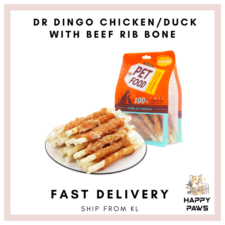 Dr Dingo Dog Treat / Chicken / Duck with Beef Rib Bone / Dog Snack 100g ...