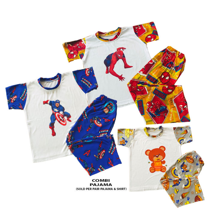 COMBI KIDS Pajama Set BOY GIRL Sleepwear Assorted for 1-12 Years Old ...