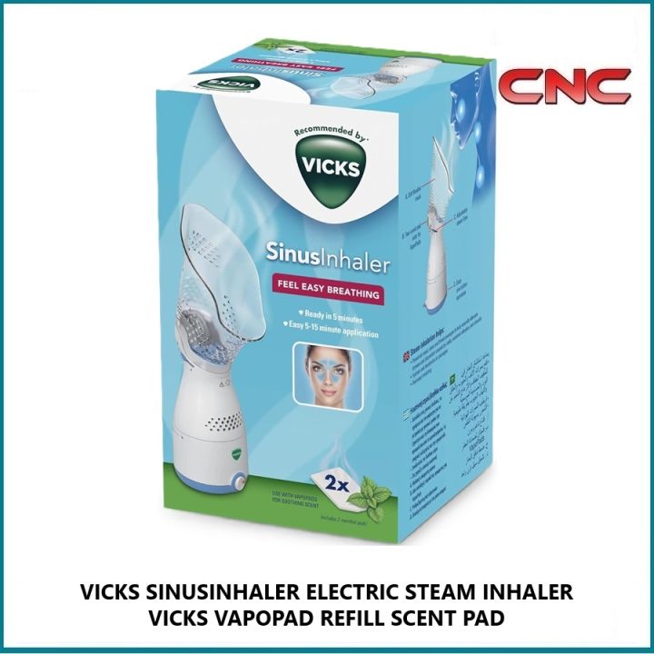 Vicks Sinus Inhaler Electric Steam Vapour Inhaler with 2 VapoPads Menthol - Lavender Rosemary ...