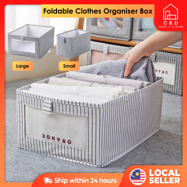Foldable Wardrobe Linen Storage Box Clothes Organizer Basket Cloth ...