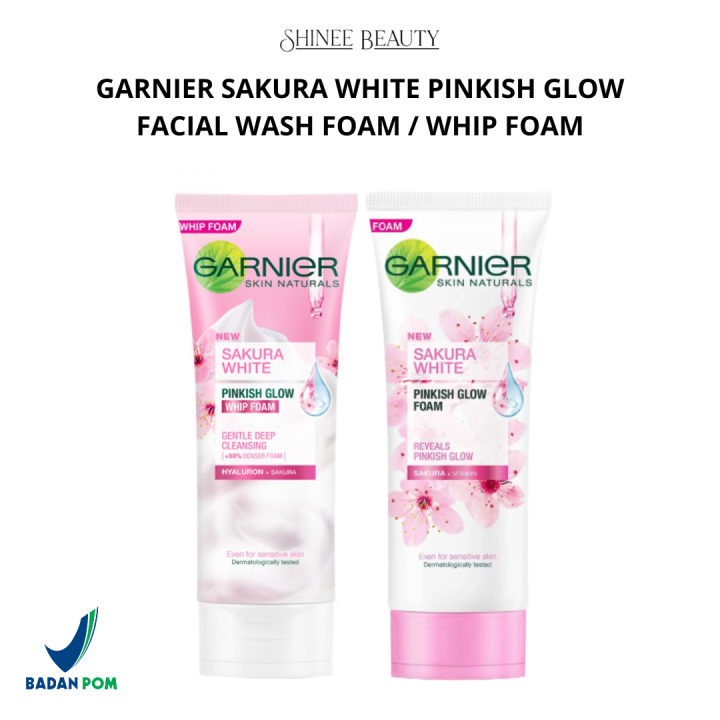 Garnier Sakura White Pinkish Glow Whip Foam | Sakura Glow Glowing Face Wash | Skin Care ...