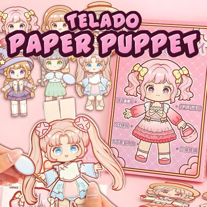 Telado Paper Puppet/Paper Doll/DIY Paper Puppet Doll Dress Up Moveable ...