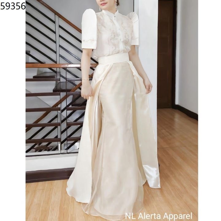 filipiniana dress formal MODERN FILIPINIANA BARONG CROP TOP FOR WOMEN ...
