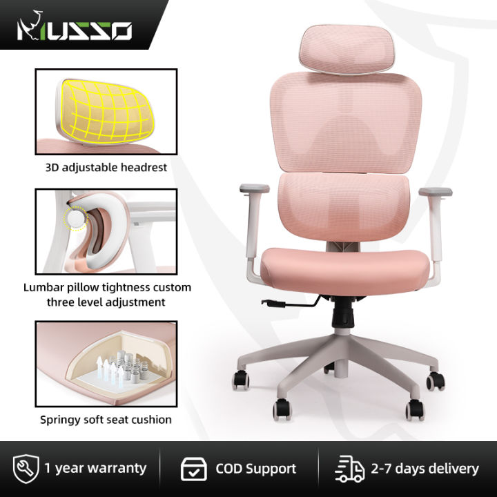 MUSSO E600 SE Ergonomic Chair 3D Handrail and Adjustable Headrest ...
