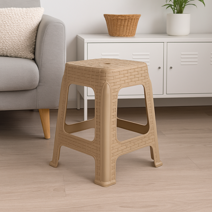 Rattan-Pattern Plastic Stool Stackable Light Weight And Anti-Slip ...