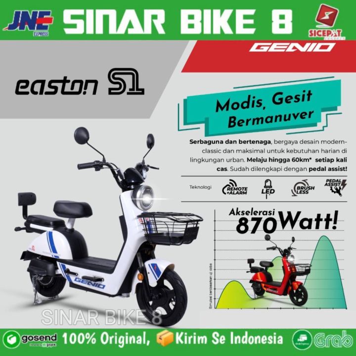 Sepeda Listrik GENIO EASTON S1 870 Watt dan CELCIUS TOMAX 3.0 NEW 500 ...