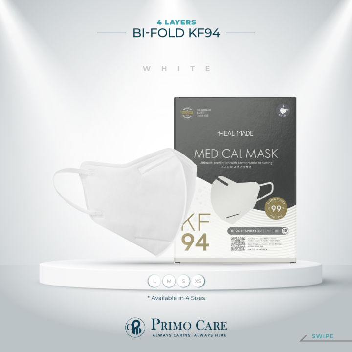 HEAL MADE BI-FOLD KF94 Respirator & Medical Mask | Made in Korea | MFDS, KKM, SIRIM, FDA ...