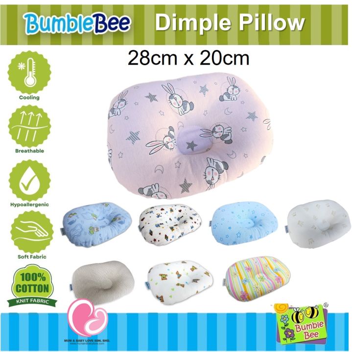 Bumble Bee Baby Dimple Pillow (100% Knit Fabric) | 28cm x 20cm | Lazada