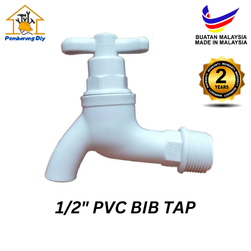 1/2" PVC BIB WATER TAP / PLASTIC WATER BIB TAP / KITCHEN & BATHROOM ...