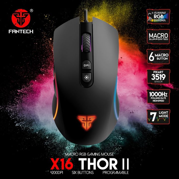 OPTICAL MOUSE FANTECH X16 THOR II RGB | Lazada.co.th