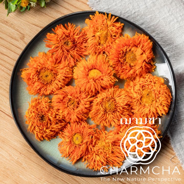 ชาดอกดาวเรือง (Marigold Tea) ผิวพรรณดีขึ้น บำรุงสายตา ชาดอกไม้ Charmcha ...
