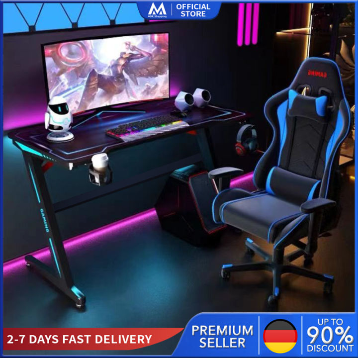 MBK Carbon fiber Gaming Table for pc computer, RGB Computer Gaming Desk ...