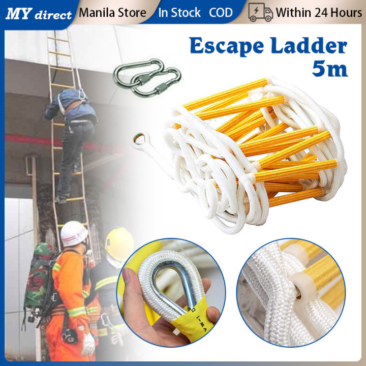 Fire Escape Ladder 16ft - Emergency 2 Story Escape Ladder 2000lb ...