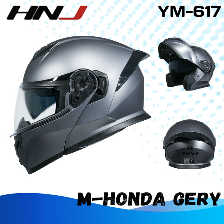 HNJ YM-617 Plain Modular helmet full face for motorcycle dual visor ...