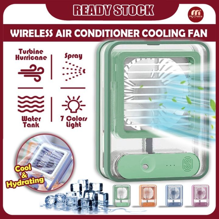 Wireless 3 Gear Portable Air Conditioner Cooling Fan Rechargeable With ...