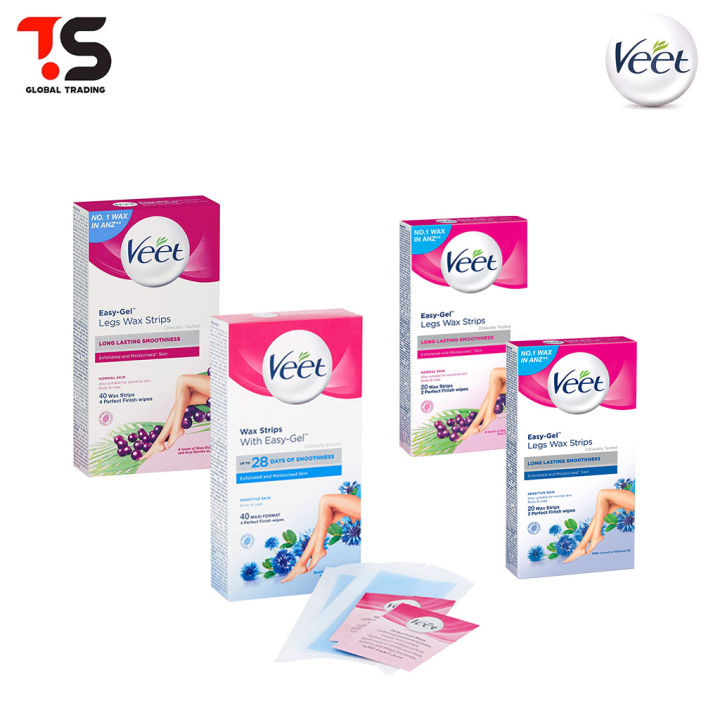 Veet Legs & Body Hair Removal Wax Strips (For Normal Skin / For ...