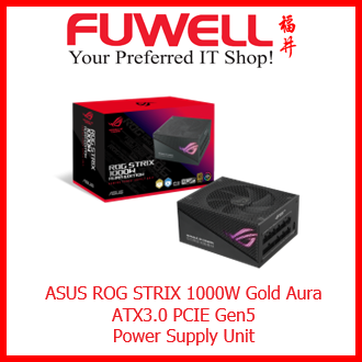 ASUS ROG STRIX 1000W Gold Aura Edition ATX3.0 PCIe Gen5 Power Supply ...