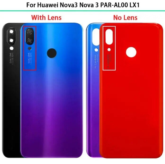 Original For Huawei Nova 3i Nova 3 Cover Back Glass Rear Door Housing ...