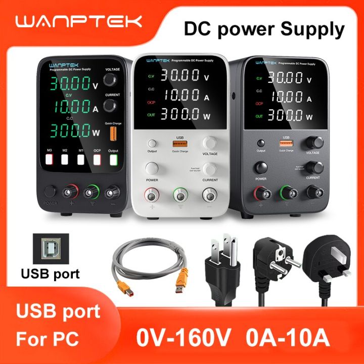 Wanptek DC Power Supply Adjustable 30V 10A 60V 5A Laboratory Programmable Regulator Switching ...