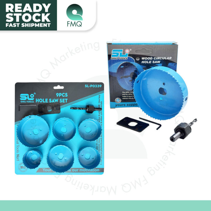 Shili Tools Wood Hole Saw Set - SL-P0339 (1 / 9 Pcs Set) Gergaji Lubang ...