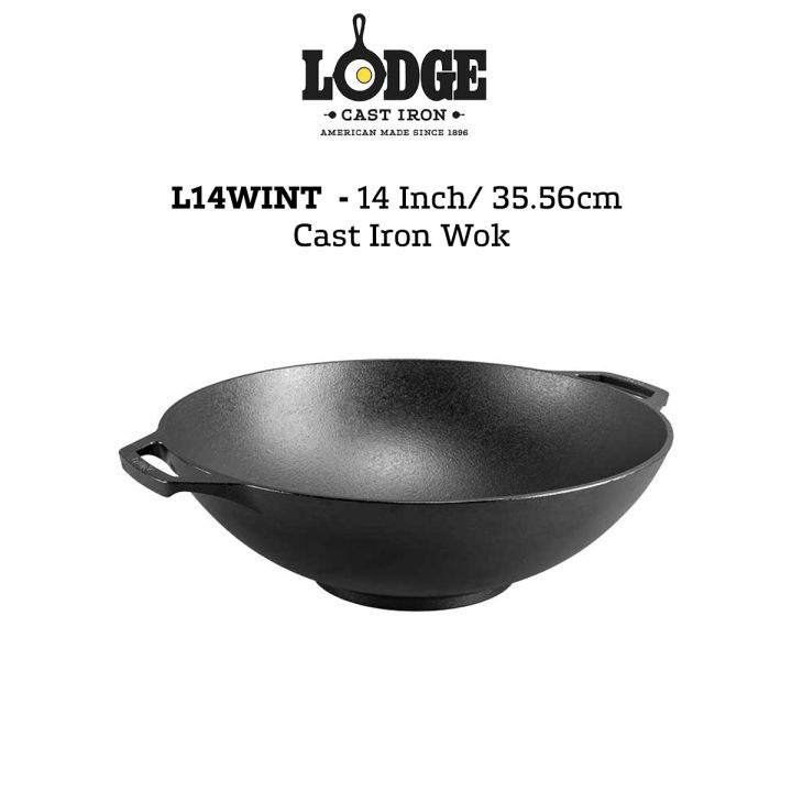 L14WINT - Lodge Cast Iron Wok (14"/35.56cm), Made in Tennessee, USA ...