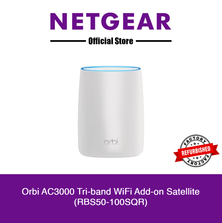 Orbi AC3000 Tri-band WiFi Add-on Satellite-Factory Refurbished(RBS50 ...