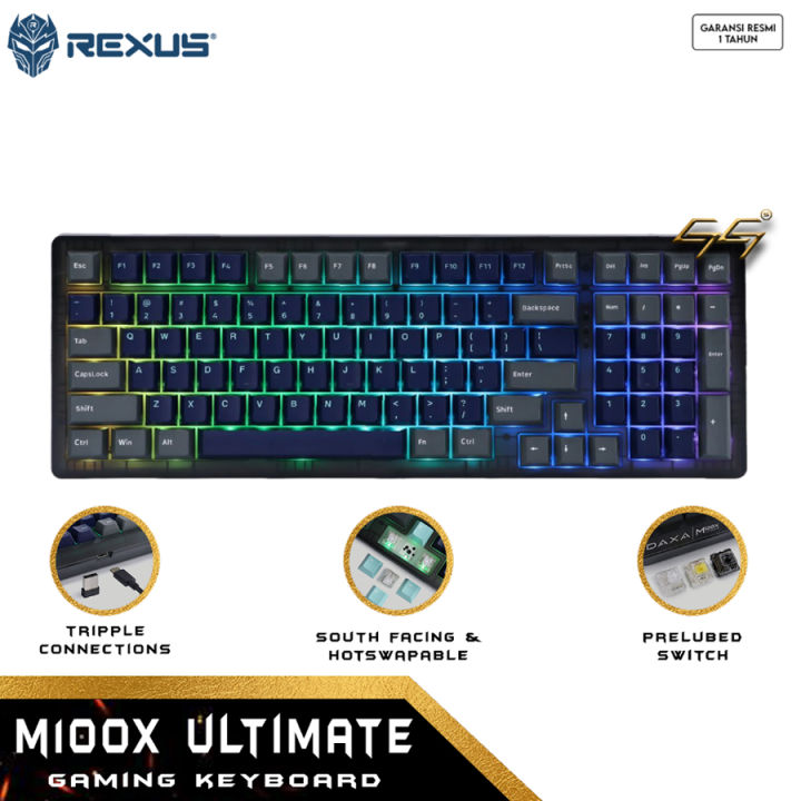 Keyboard Gaming Wireless Mechanical RGB Rexus DAXA M100X Ultimate ...