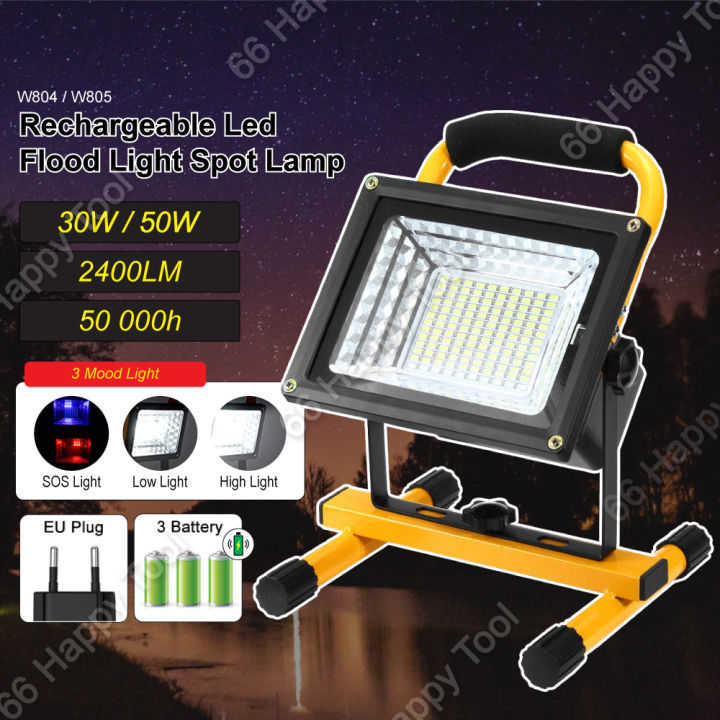 (30W/50W) Led Portable Flood Light W804 W805 Rechargeable Spot Lamp ...