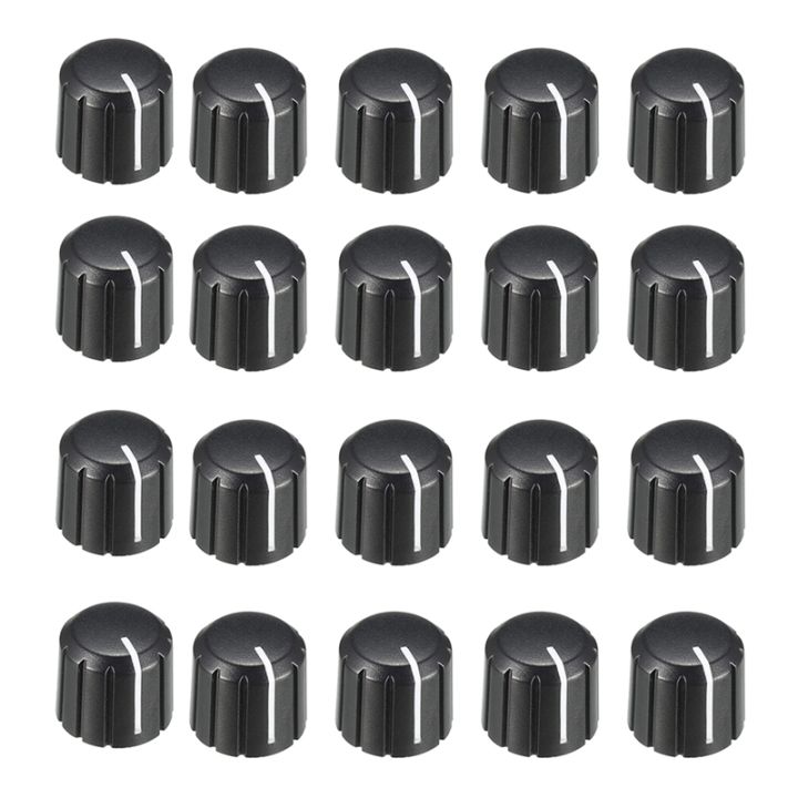 20Pcs 15X13.5mm Plastic Potentiometer Rotary Knob for 6mm Diameter D ...