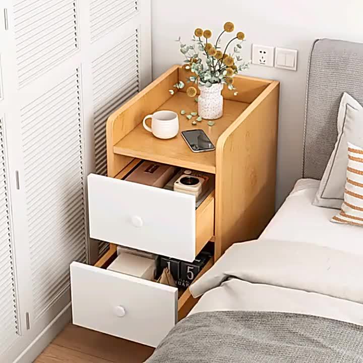 Bedside Table Narrow Mini Simple Modern Storage Small Cabinet Bedroom ...