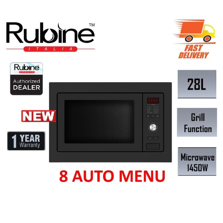 RUBINE BUILT IN MICROWAVE OVEN 28L RMO-OREO-28BL | Lazada