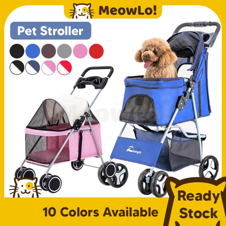 MeowLo Japanese 4 Wheel Pet Stroller Cat Trolley Dog Trolley Dog Pram ...