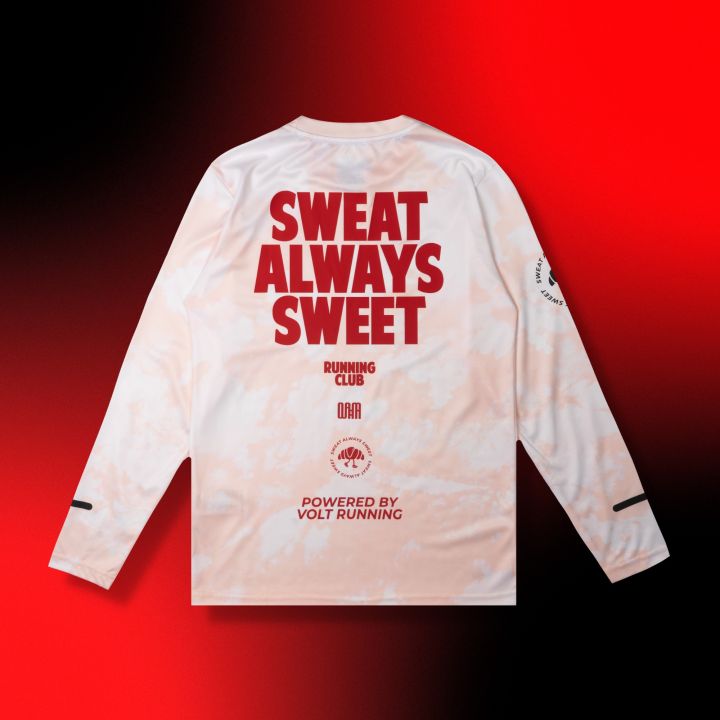 VOLT VECTOR 004 NAMWAN RUNNING BEIGE TIEDYE เสื้อวิ่ง ออกกำลังกาย แขนยาว สีเบจ | Lazada.co.th