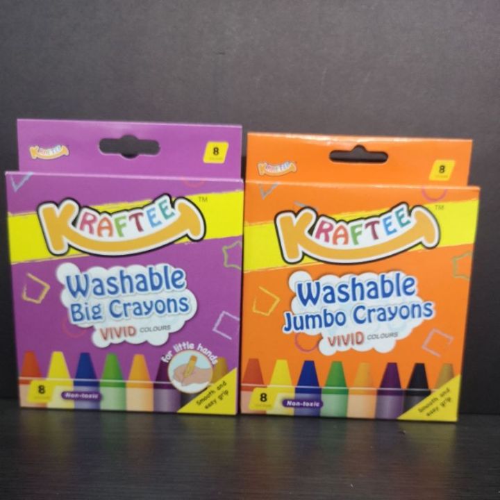 Kraftee Washable Big Crayons 105008 | Lazada