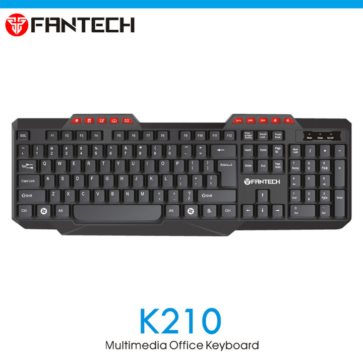 Fantech K210 114 Key Wired USB 2.0 PC Multimedia Office Keyboard ...