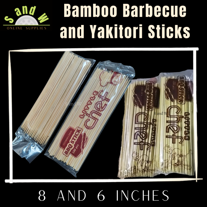 Bamboo Barbecue Stick 8 inches, Yakitori stick 6 inches. 100 Pieces ...