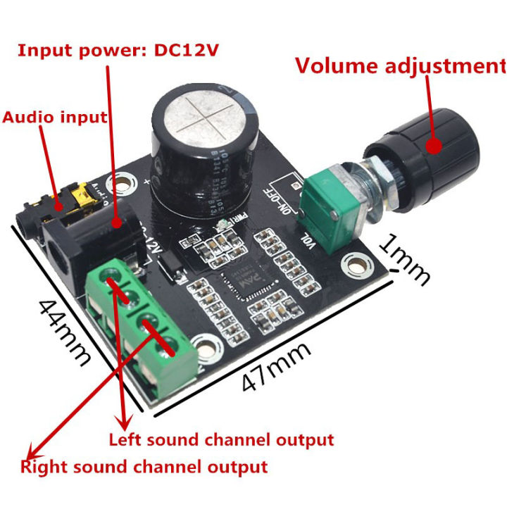 Digital Power Amplifier Module Dual Channel 15W*2 12V PAM8610 Audio ...