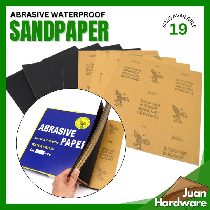 Sandpaper Waterproof Abrasive Sand Paper Liha Grit #60 - #2000 Abrasive ...