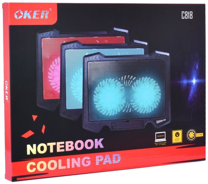 พัดลมระบายความร้อนโน็ตบุ๊ค OKER C818 NOTEBOOK ระบายความร้อนได้ดีเยี่ยม ...