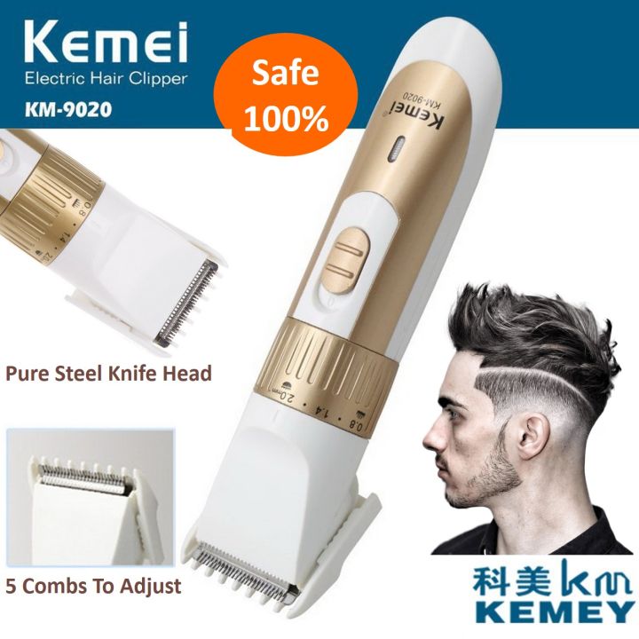 (READY STOCK) KEMEI KM-9020 Electric Hair Trimmer Razor Shaver Cordless ...