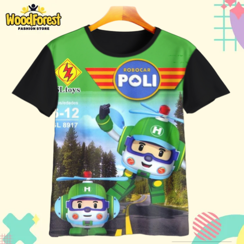 Kaos Anak Anime Robocar Poli v5 Baju Film Animasi Kartun Anak Anime ...