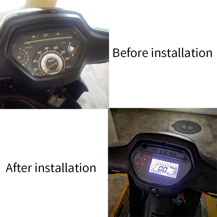 7 Colors Backlight LCD Speedometer Pnp DIGITAL METER Alpha for Honda ...