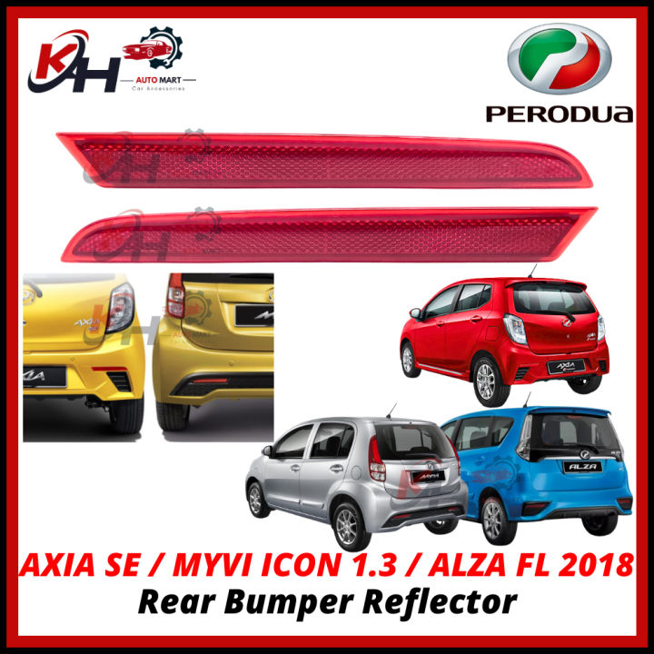 PERODUA AXIA SE / MYVI ICON 1.3 / ALZA Facelift Rear Bumper Reflector ...