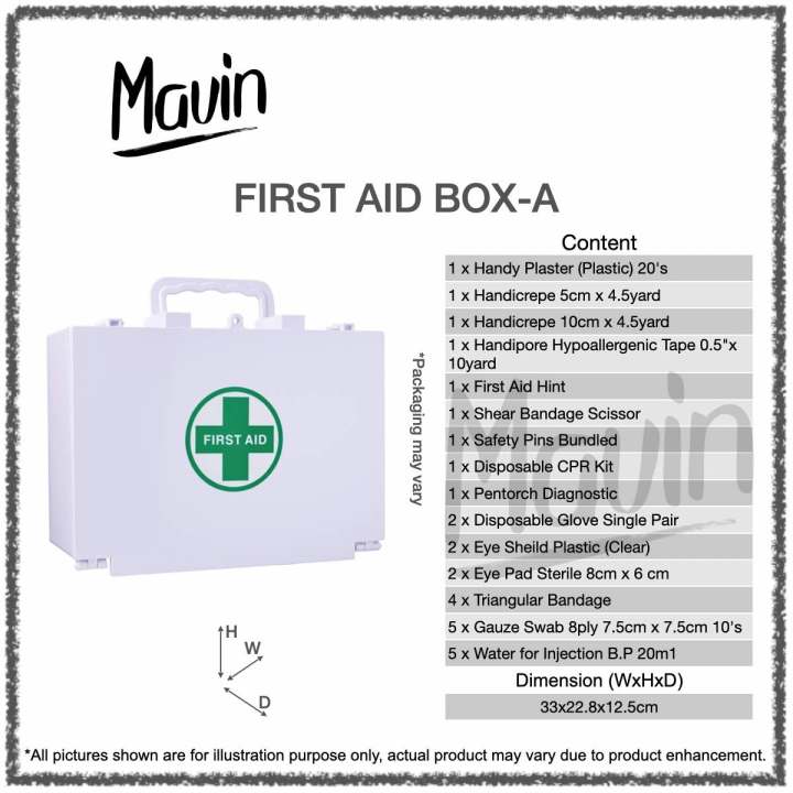 (MOM) FIRST AID BOX A PLASTIC (25 Pax)【🇸🇬 SG Local Stock】 | Lazada ...