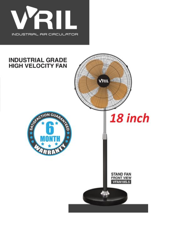 V'ril VFAN 18" (450mm) 5-Blades Industrial High Velocity Stand Fan | Lazada